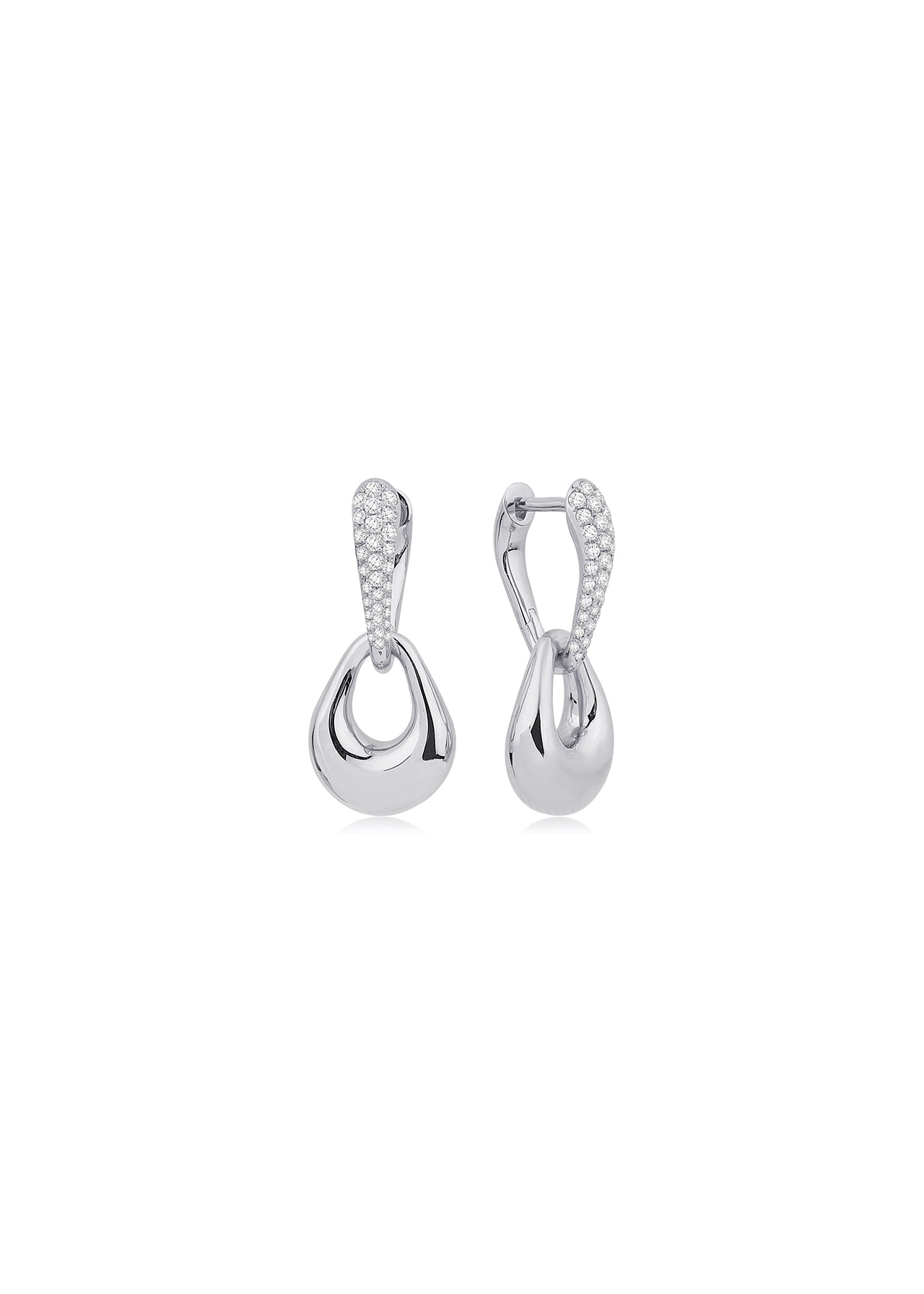 Drop Earrings 18K White Gold & Diamonds – Kloto